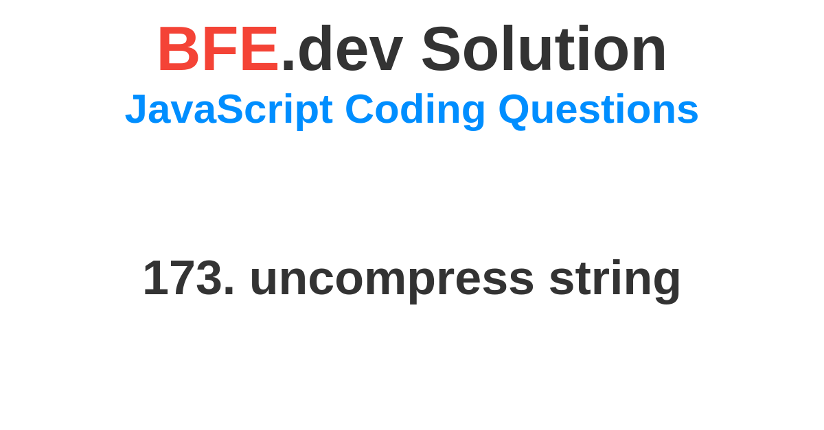 Bfedev Solution For Javascript Coding Question 