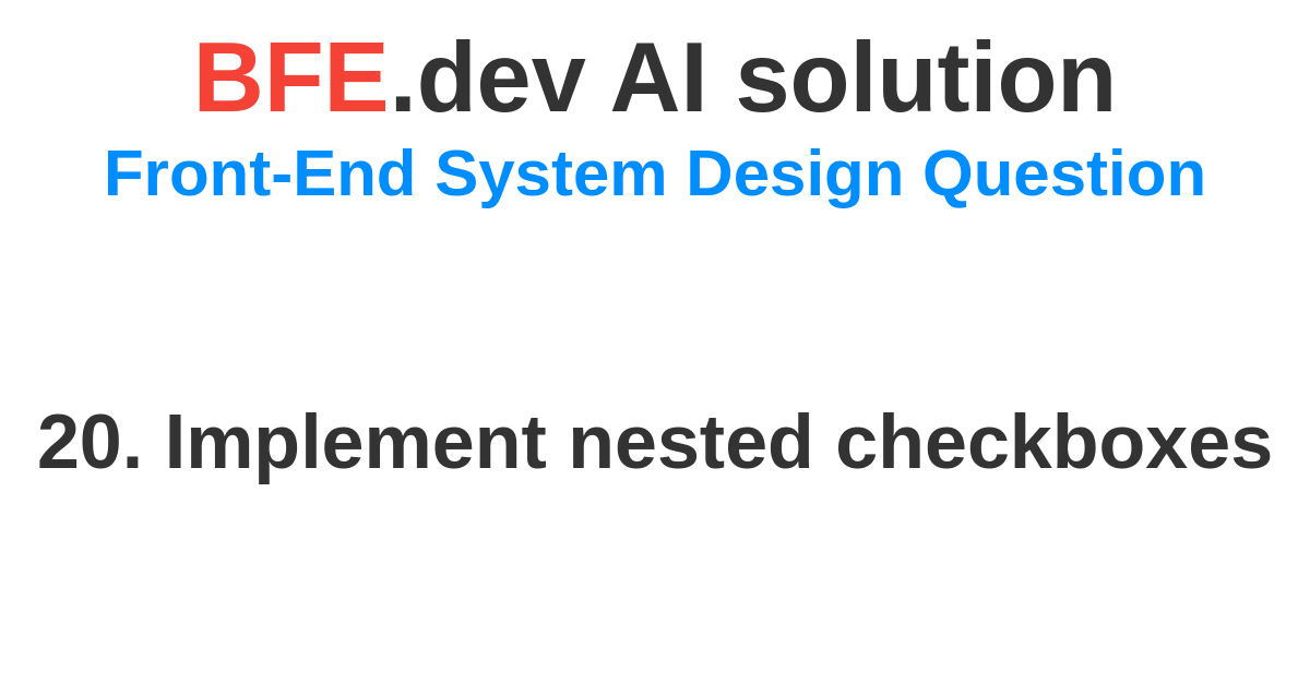 AI solution for System Design on BFE.dev