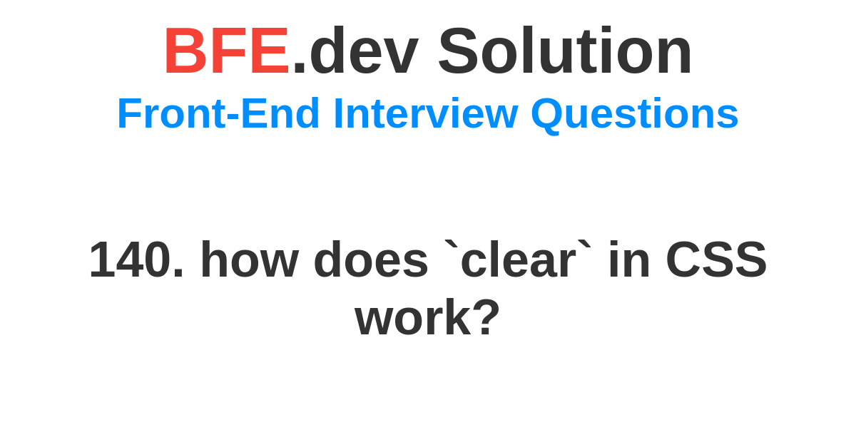 BFE.dev solution for Interview Question BFE.dev solution for Interview Question