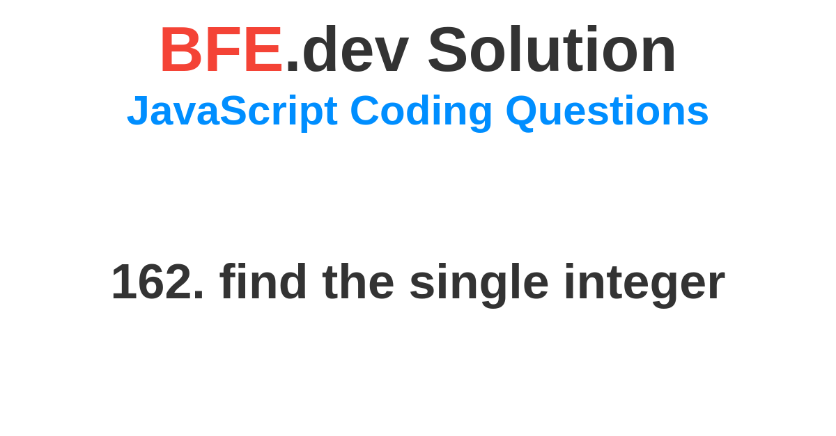 Bfedev Solution For Javascript Coding Question 