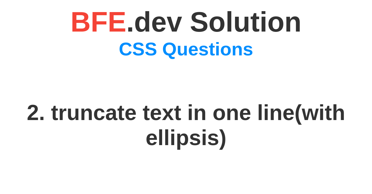 BFE.dev solution for CSS coding question