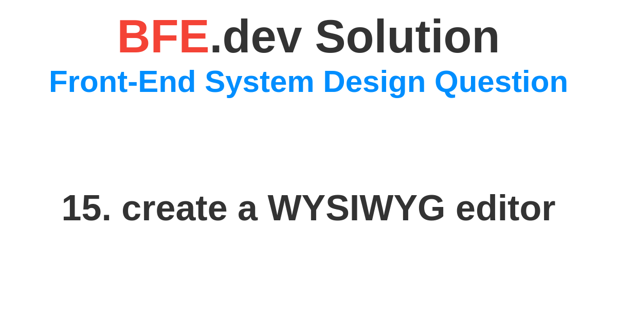 BFE.dev solution for System Design
