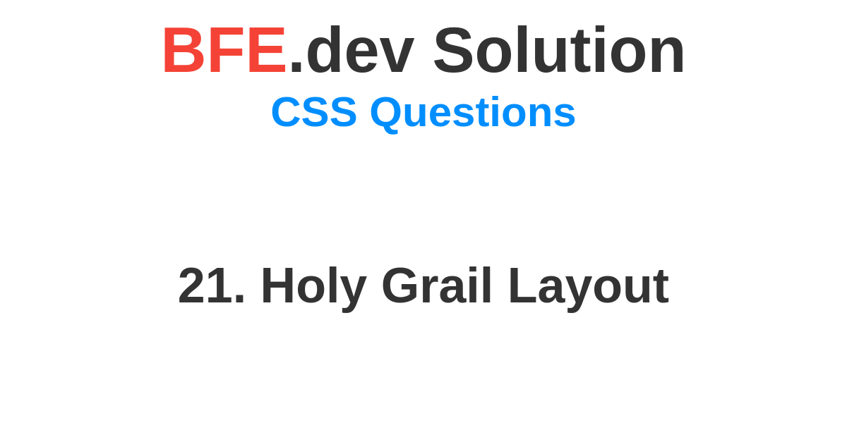 BFE.dev solution for CSS coding question