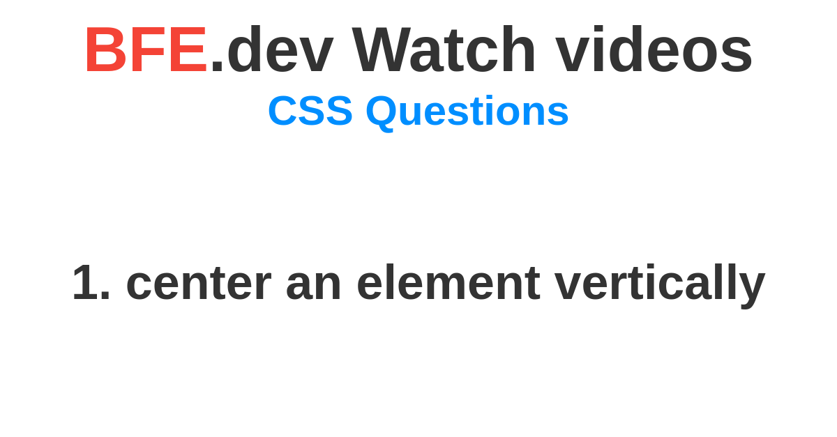 Watch videos for CSS coding question
