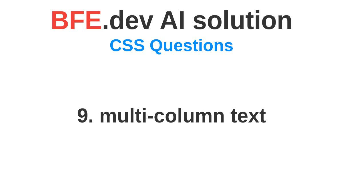 AI solution for CSS coding question on BFE.dev AI solution for CSS coding question on BFE.dev