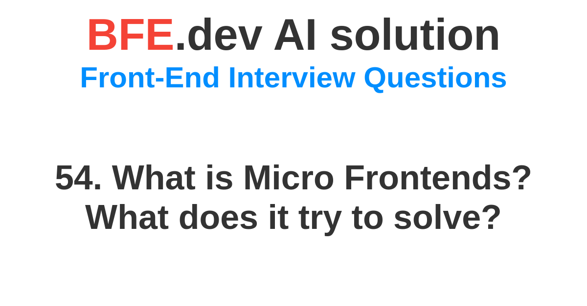 AI solution for Interview Question on BFE.dev